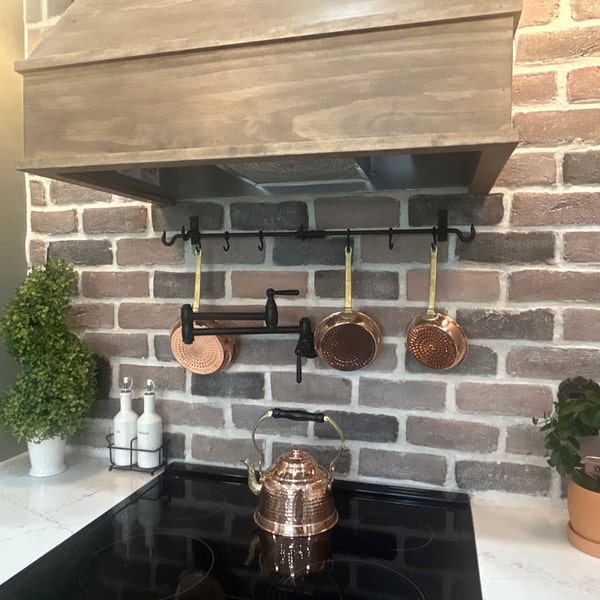 Wrought Iron Pot, Pan Rail, Pan Organizer, Kitchen Storage, Utensil ...