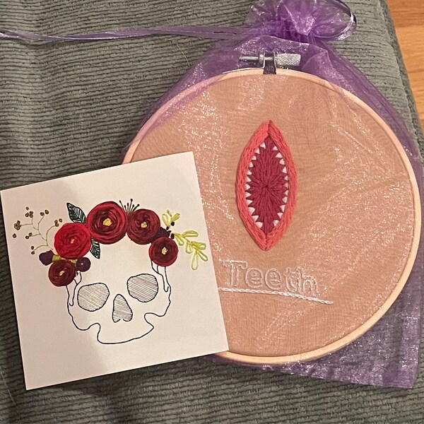 Victorian Sewing Hand Embroidery Pattern - Gothic Tattoo Style Needle ...