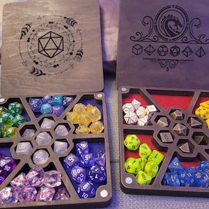 Personalized Dice Box Dice Holder 7 Set Wyvern Dice Vault - Etsy