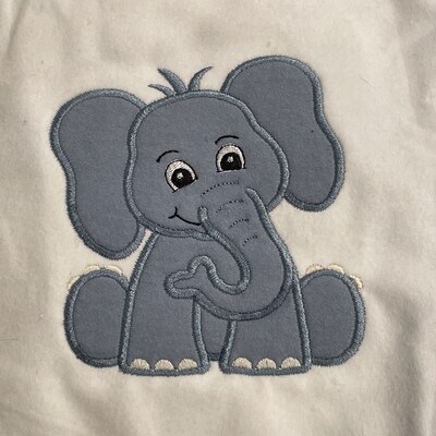 Applique Elephant Machine Embroidery Design Zoo Baby Jungle Boy Girl ...