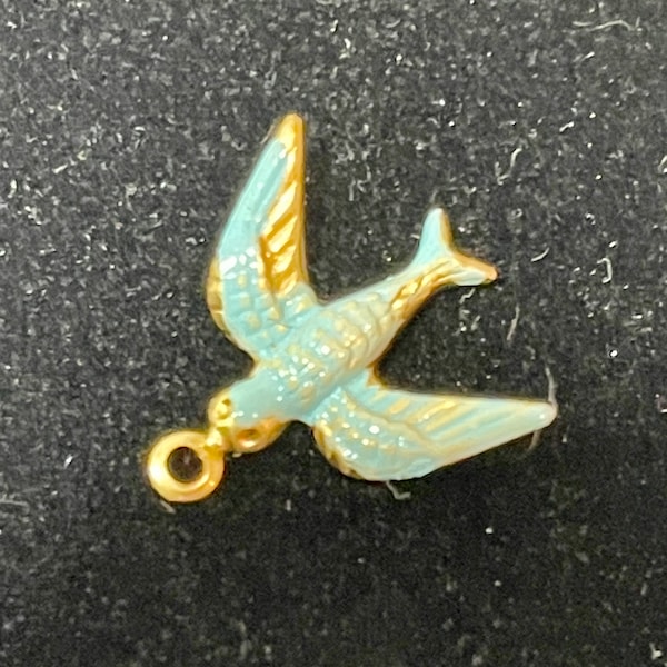 5 Small Bluebird Charms - Etsy