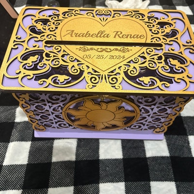 Tangled Sun Wedding Card Box, Rapunzel Quinceanera Money Box ...