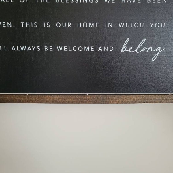 Welcome Come in and Stay Awhile You Will Always Belong Framed Wood Sign ...
