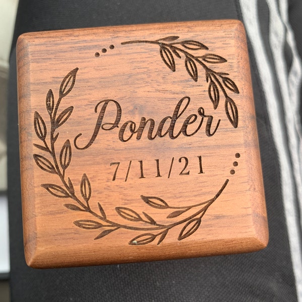 Custom Engraved Wedding Ring Box, Ring Bearer Box, Wedding Ring Box for ... Custom Engraved Wedding Ring Box, Ring Bearer Box, Wedding Ring Box for ...