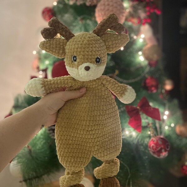 Crochet Deer Snuggler Pattern Deer Lovey Pattern Cute Animal Plushie ...