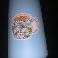 Pink Tea Mug Sticker, 2.5x2.25in. - Etsy