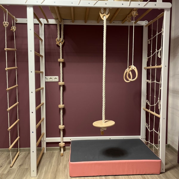 88x78" Large Swedish Ladder Bundle: Waldorf Playmat, Monkey Bars ...