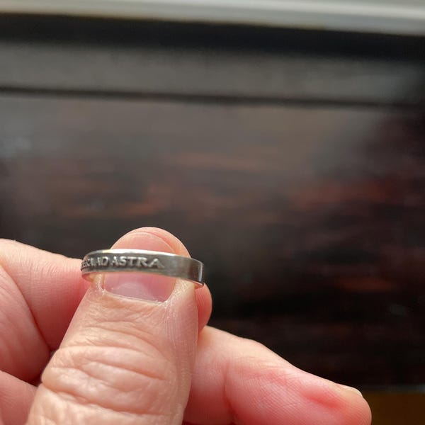 Womens per Aspera Ad Astra Ring - Through Hardships to the Stars ...