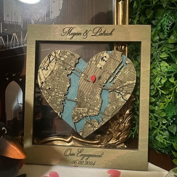 Where It All Began Map, Anniversary Gift for Her, Custom Coordinates ...