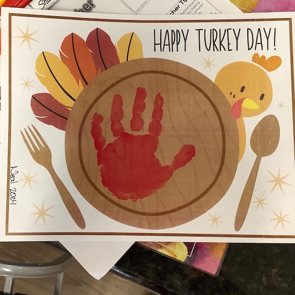 Thanksgiving Handprint Craft Baby Fall Art Preschool Fall Printable ...