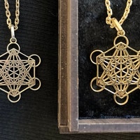 Gold Plated on Silver Torus Silver Necklace Sacred Sacred Geometry ...