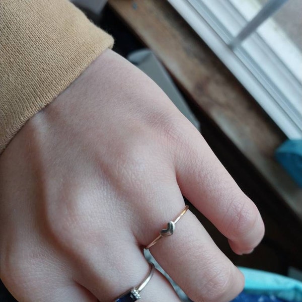 Tiny Heart Ring -stackable Ring- Dainty Ring Gold - Delicate Ring - 14k Gold Fill- Sterling ...