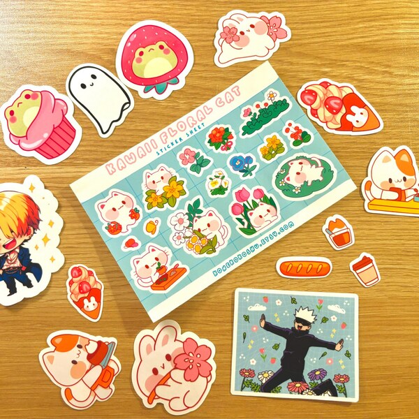 Gojo Satoru Flower Field Sticker Strawberry Flowers JJK Jujutsu Kaisen ...