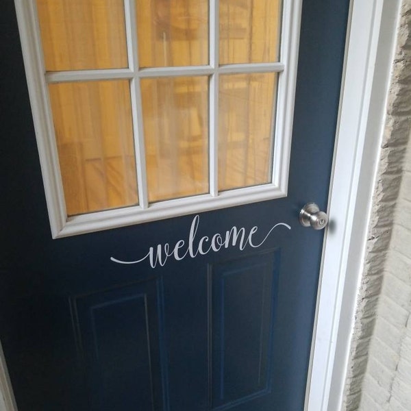 Welcome Door Decal Front Door Decal Welcome Vinyl Decal D024 Front Door ...