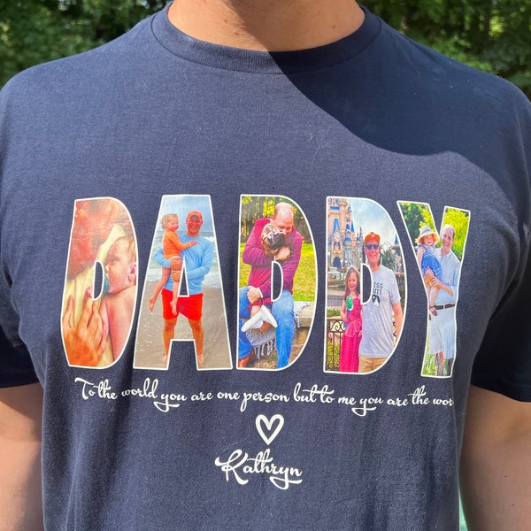 DADDY Photo Shirt,custom Dad Shirt,customized FATHER Day Gift ...