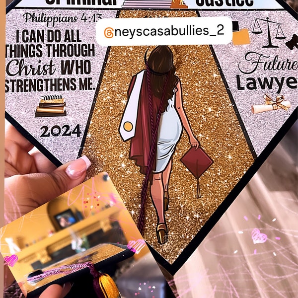 Graduation Cap Topper Label/criminal Justice Major/ Future Lawyer/ Law ...