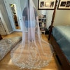 Elegant Large Flower Veil, 1 Tier Long Veil, Bridal Organza Flower ...