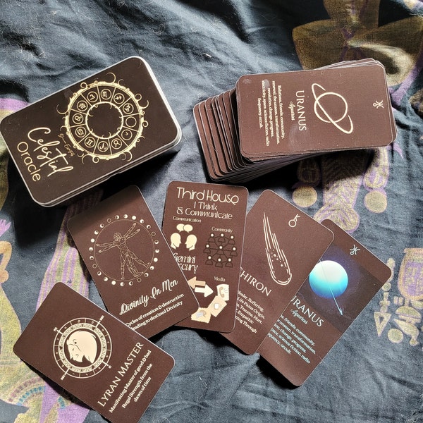 Celestial Oracle Deck (tarot Size) Astrology Oracle Cards - Zodiac ...