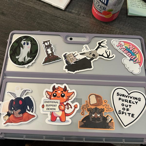 Surviving Purely Out of Spite Weatherproof Sticker | Dark Humor Sticker ...