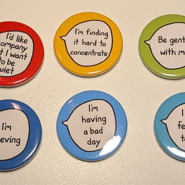 Grief Kit - Set of 6 Pin Badge Buttons - Etsy