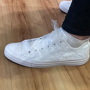 Luxury Ivory Wedding Converse Lace Low Top Custom Converse - Etsy UK
