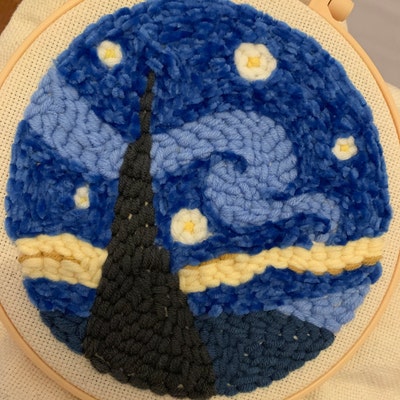 Punch Needle Kit Starter Punch Needle Tool Threader Fabric Embroidery ...