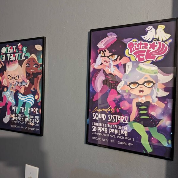 Squid Sisters Concert Poster Artist Print Illustration Splatoon - Etsy