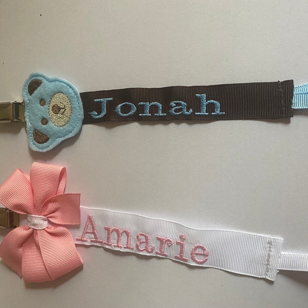 Pacifier Clip With Name Monogram Pacifier Clip Baby Boy Personalized ...