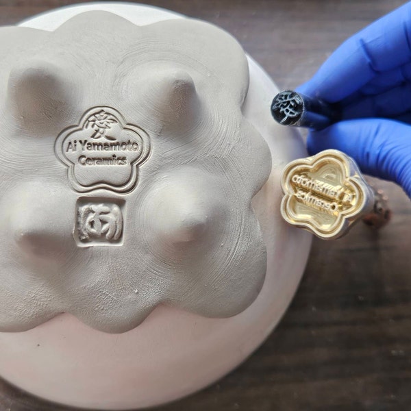 Ceramic Signature Stamp Logo, 12mm Thick Brass Pottery Stamp, Custom ...