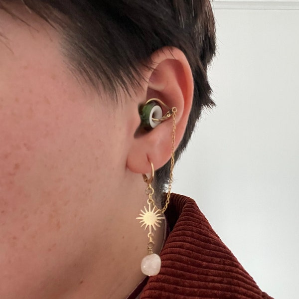 Sunburst Pink Earrings for Loop Earplugs, Sensory Earrings, Earplug ...