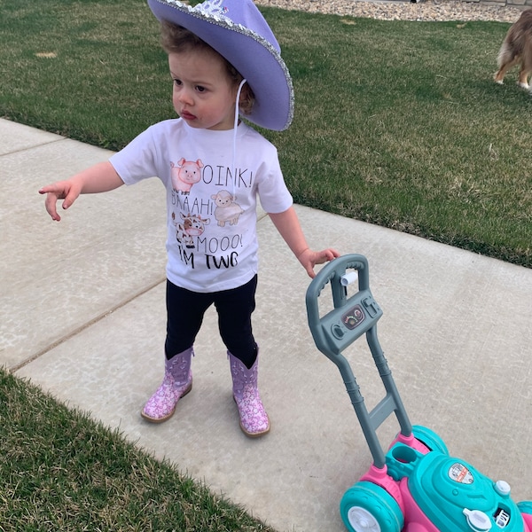 Oink Bah Moo I'm Two Shirt | Farm Birthday Shirt | Barn Animal Birthday ...