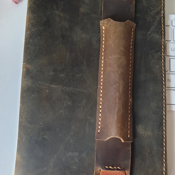 Personalized Distressed Leather Cover Case Portfolio for Minimalism Art ...