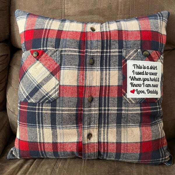 MEMORY PILLOW Patch, Iron on or Sew on Memory Pillow Patch, This is a Shirt Patch Love Papa ...