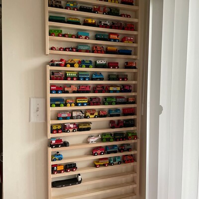 Train Rack Mega Thomas the Tank Wooden Train Display and Storage Wall ...