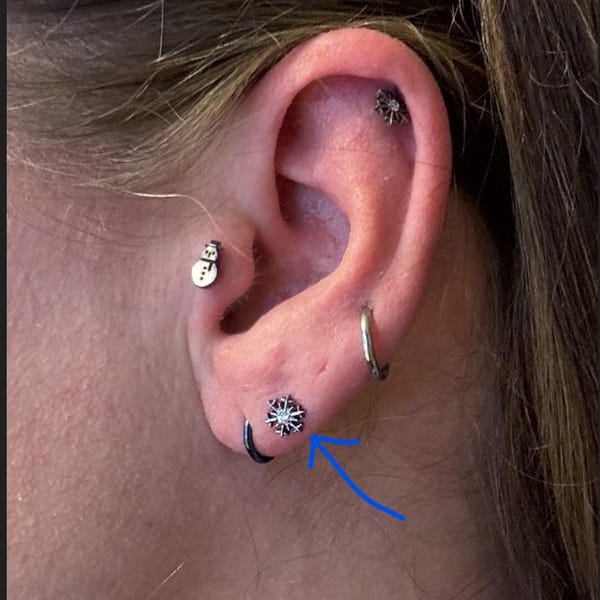 Titanium Opal Vertical Labret, Rook Earring, VCH Piercing, Implant ...