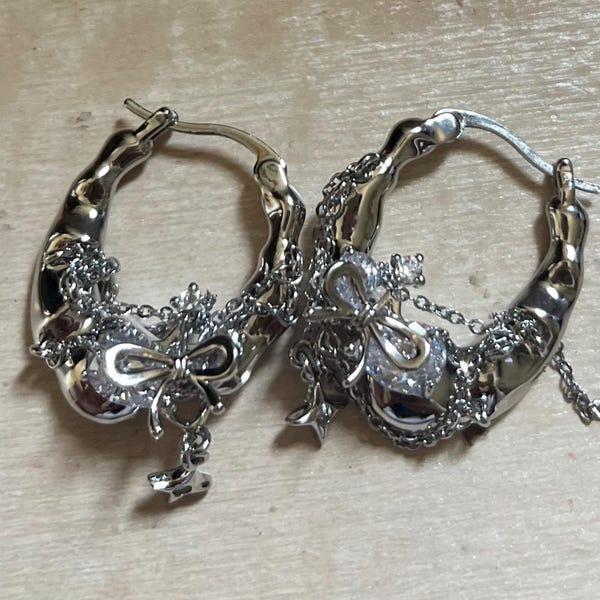 Y2K Grunge Earring Nana Punk Earrings Goth Hoop Earrings Grunge ...