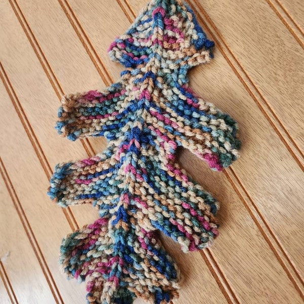 Knitting Pattern Oak Leaf Ornament Knitted Oak Leaves Burnt Orange ...