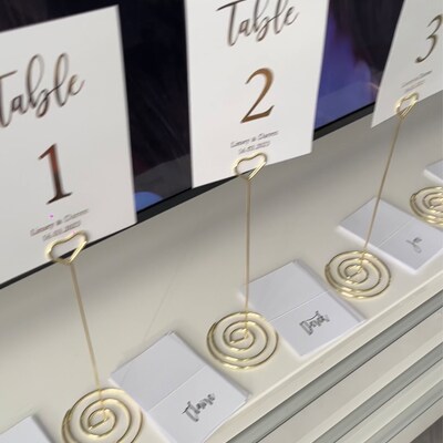 Wedding Table Numbers . Gold Foil. Table Numbers Cards Size A6 ...