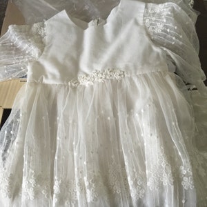 Baby Girl Christening Dress, Christening Gown, Baptism Dress, Baptism Dress Long Sleeves ...