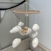 TEDDY’S DREAM Cot Mobile, Boucle Cot Mobile, Cloud Mobile, Neutral ...