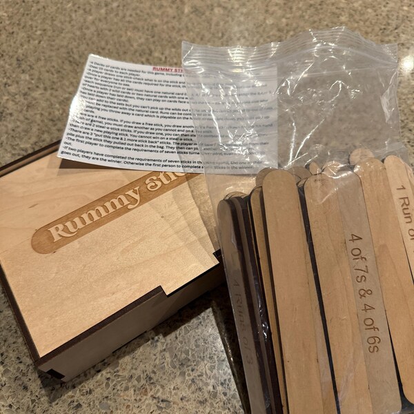Rummy Sticks Card Game,bag, Classic, Retro Game, Sticks, Stix, Camping ...