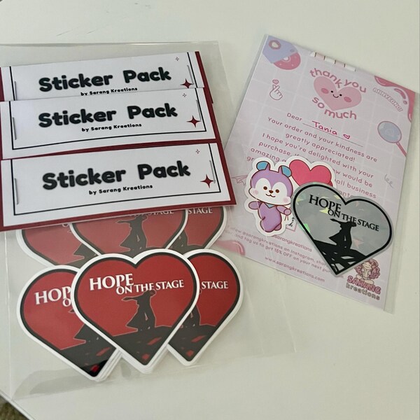Hobi Concert Freebies, Quality Vinyl Stickers, Kpop Fan Merch (matte ...