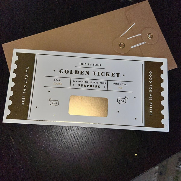 The Golden Ticket | Scratch & Reveal Surprise Ticket, Golden Ticket ...