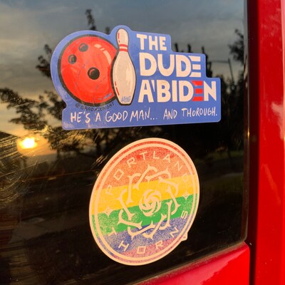 The Dude A'biden the Dude Abides Sticker Decal Biden Harris 2020 FREE ...