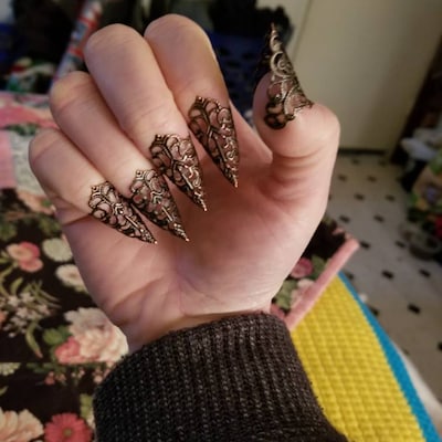 Bronze or Copper Witch Claws // Set of 5 // Nail Armor - Etsy