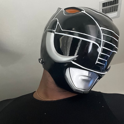 Black Ranger Helmet Cosplay MMPR Halloween Costume - Etsy
