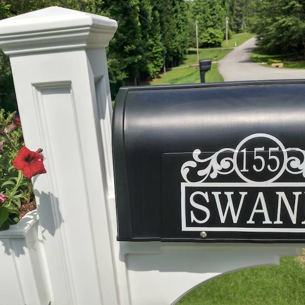 Mailbox Decal SVG, Address Monogram SVG, Mailbox Flourish Monogram SVG ...