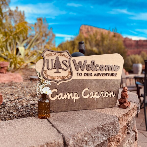 National Forest Service Welcome Sign ACRYLIC - NFS Inspired Family Name ...