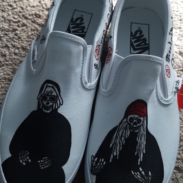 Custom Skeleton SB Vans - Etsy