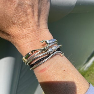 Cape Cod Fish Bracelet Solid 925 Silver & Real 14k Gold Eye - Etsy
